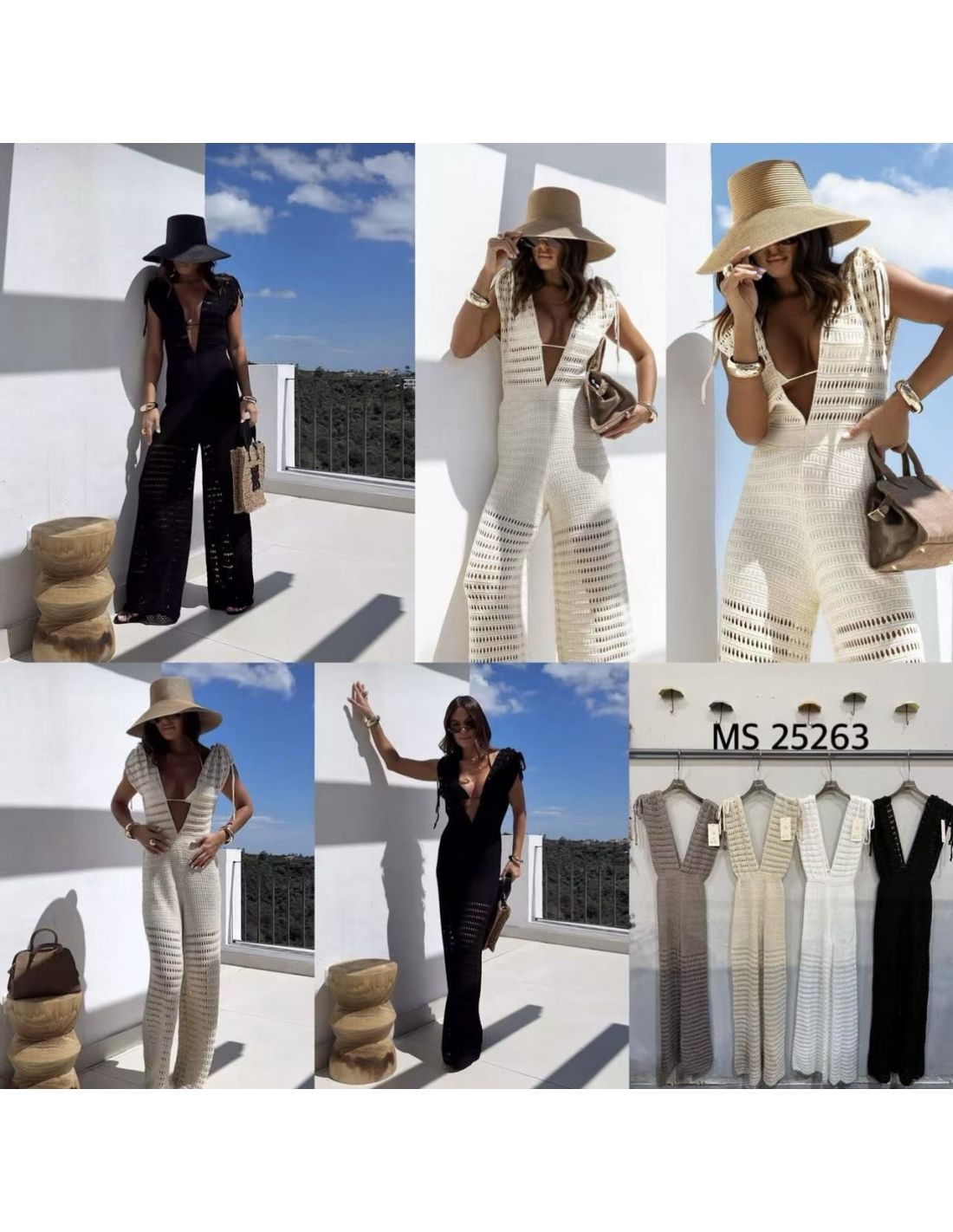 Mono de hilo calado taupe