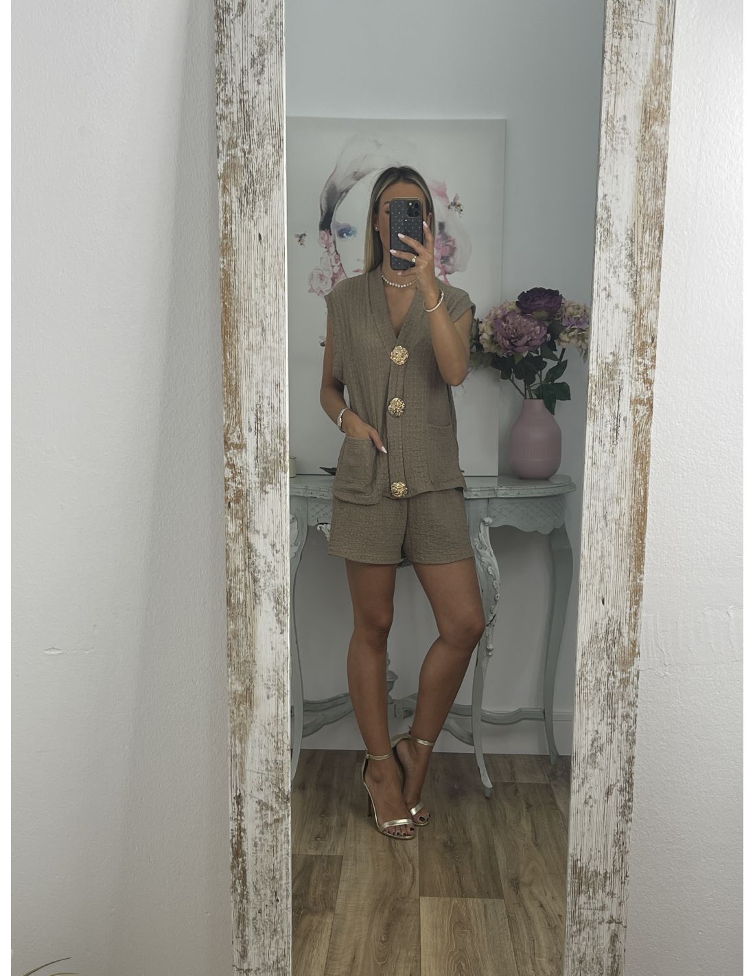 Conjunto Gloria taupe